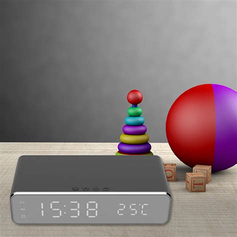 Wireless Charger Desk Clock Digital Clock Temperat Grandado