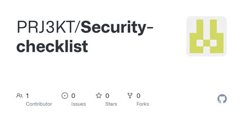 Github Prj3ktsecurity Checklist