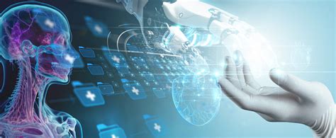 미래의 디지털 과학 기술 의사는 로봇 및 혁신적인 의료 기술을 사용하여 지능 소프트웨어로 환자의 뇌를 진단하고 검사합니다 Ai