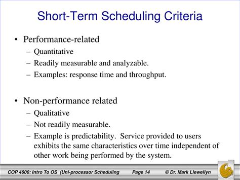Ppt Cop 4600 Summer 2012 Introduction To Operating Systems Uni Processor Scheduling