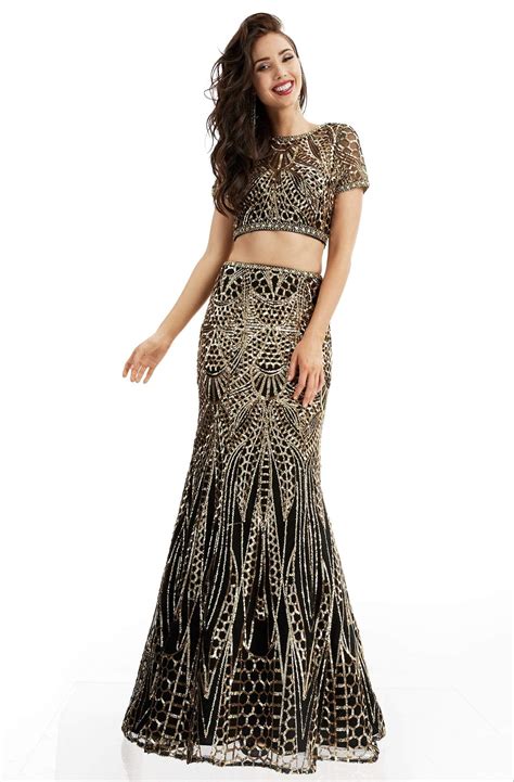 Jasz Couture 6001 Long Mermaid Dress Sequins Two Piece Short