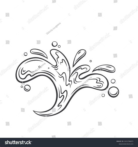Ocean Splash Clipart Black