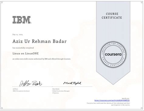 Aziz Ur Rehman Badar On Linkedin Linux Linuxone Certification