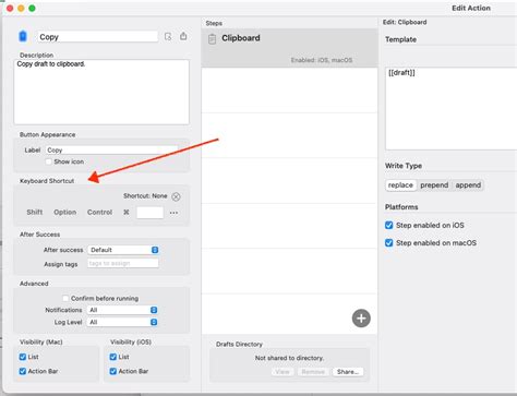 how to access actions quickly by keyboard shortcut drafts community