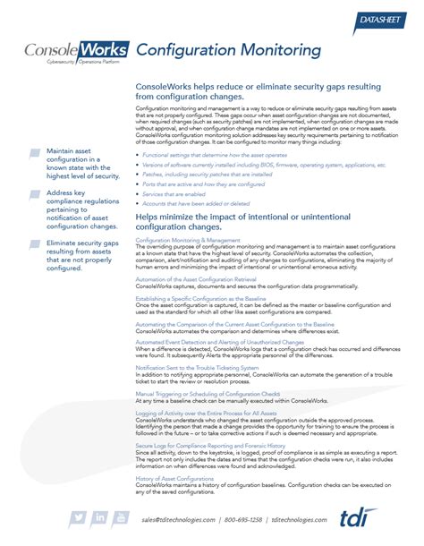Configuration Monitoring Tdi