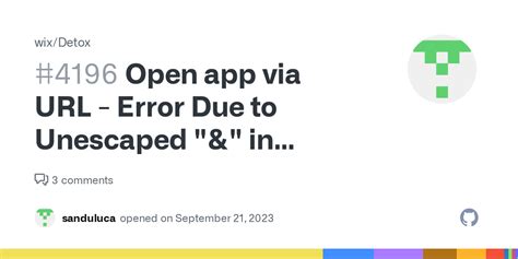 Open App Via Url Error Due To Unescaped And In Command Param · Issue 4196 · Wixdetox · Github
