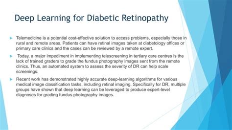 Analysisofdeeplearningalgorithmsfordiabeticretinopathypptx