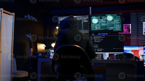 Cybercriminal Fraudulently Breaching Security Systems While Hiding In