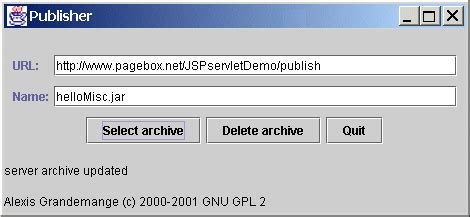 Publication And Deployment Of Archives On J2EE And Embedded Servers