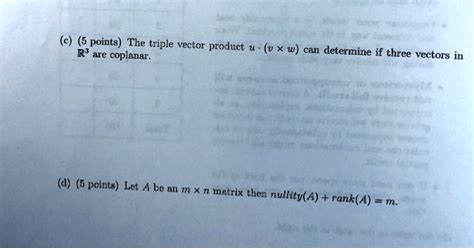 solved points the triple vector product r are coplanar x w can