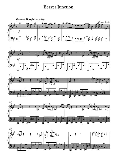 Beaver Junction Count Basie Piano Sheet Music