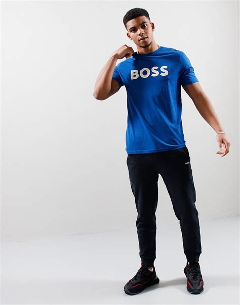 Boss Thinking 1 T Shirt Medium Blue Terraces Menswear