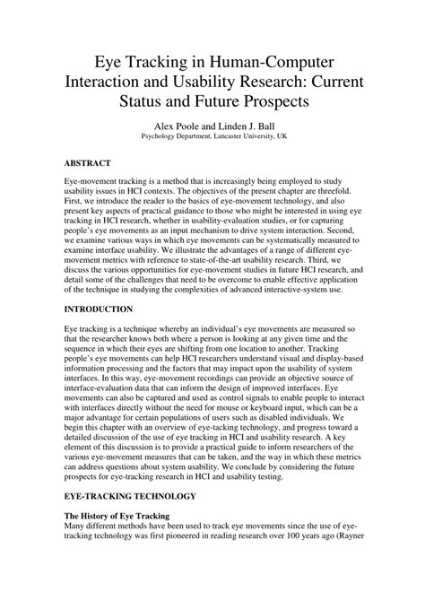Pdf Eye Tracking In Human Computer Interaction And Usability Research