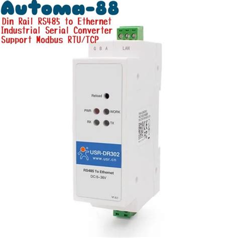 Jual Usr Dr302 Din Rail Rs485 To Ethernet Converter Support Modbus Tcp