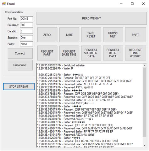 C Serial Port Buffer Value Unable To Translate And Non Stop