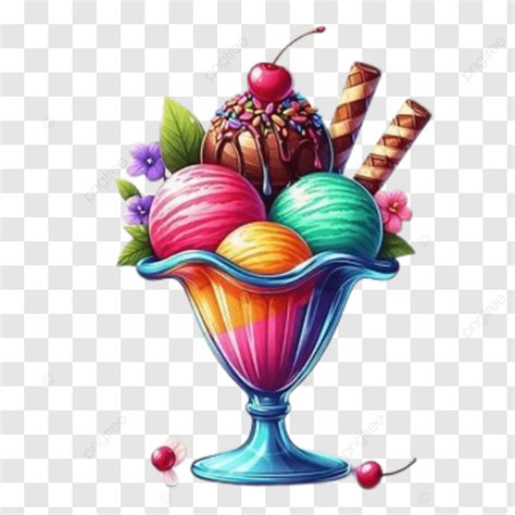 투명한 유리 접시에 신선한 딸기와 체리를 얹은 맛있는 아이스크림 순대 신선한 딸기와 체리를 얹은 맛있는 아이스크림 순대 투명한 유리 접시에 담겨 나온다 디저트 Png