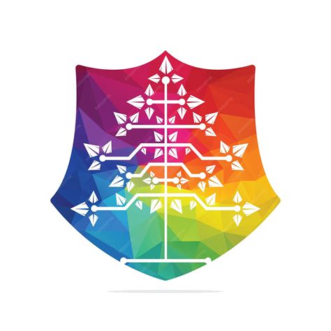 Premium Vector Vector Digital Christmas Tree Technical Triangle Tree Vector Template Design