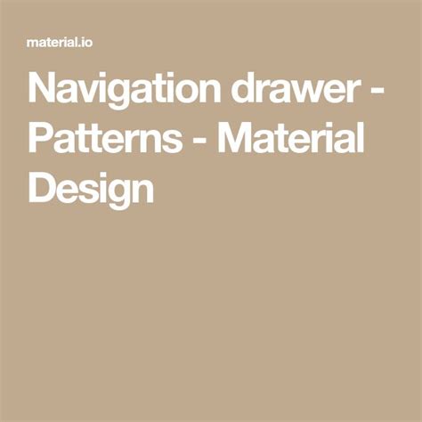 Navigation Drawer Patterns Material Design Material Design Open Source Code Design