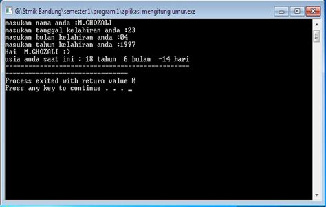 Cara Membuat Program Menghitung Umur Dengan Dev C