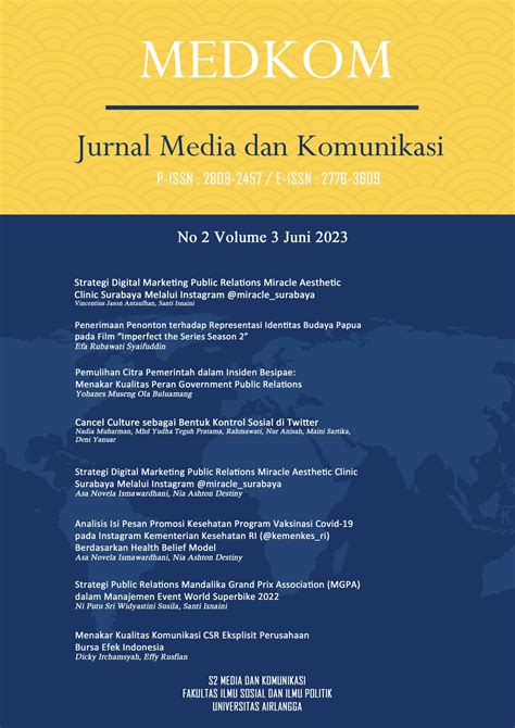 Vol 3 No 2 2023 Jurnal Media Dan Komunikasi