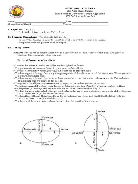 Dlp3 Pre Cal Pdf Ellipse Perpendicular