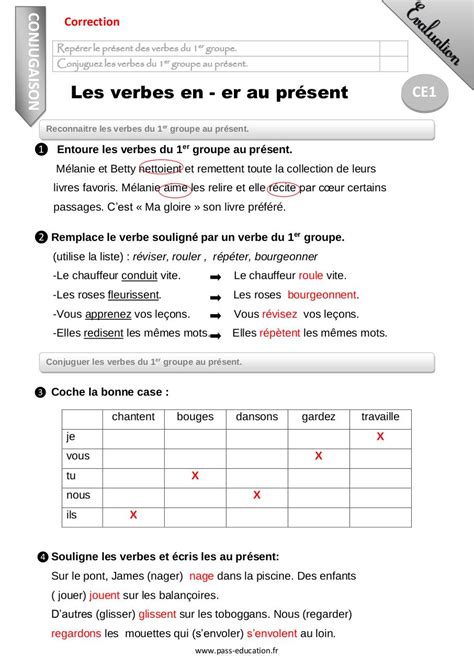 Les Groupes De Verbes Ce1