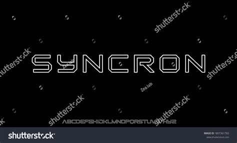 Futuristic Outlined Minimal Alphabet Display Font 库存矢量图（免版税）1807361782 Shutterstock