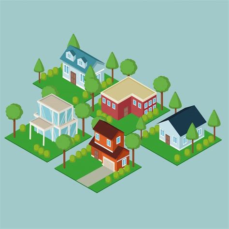 Suburban Isometric Vectors And Illustrations For Free Download Freepik