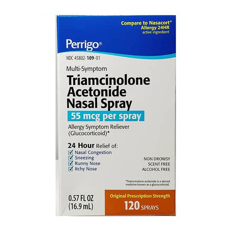Triamcinolone Acetonide Spray Nasal Allergy Relief 057 Oz