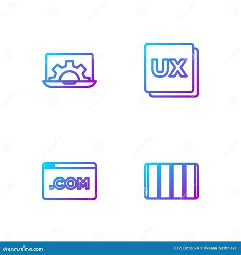Set Line Color Palette Guide Ui Ux Design Web Development Y Iconos De