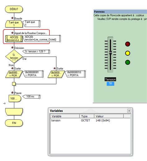 Programme Flowcode Pour Allumer Leds En Fonction De La Tension Page 2