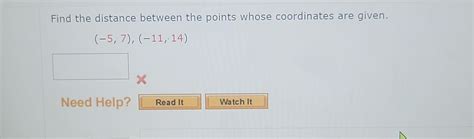 Solved Find The Distance Between The Points Whose Chegg