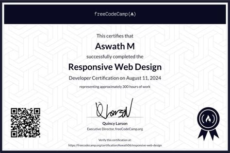 Completed Responsive Web Design Course By Freecodecamp Aswath M Posted On The Topic Linkedin