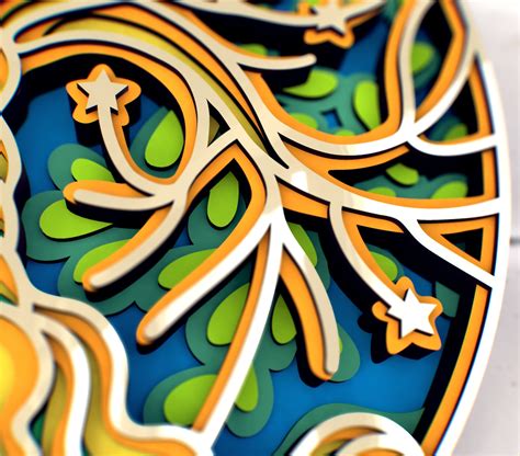 Tree Of Life Sun And Moon D Mandala SVG Files Day And Night Etsy