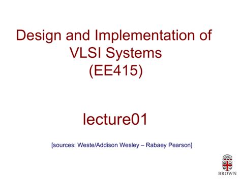 vlsi systems design and implementation ee415 lecture 1