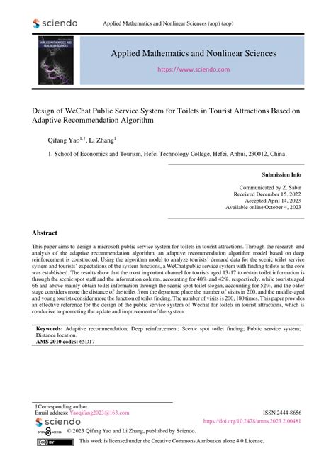 Pdf Design Of Wechat Public Service System For Toilets In Tourist