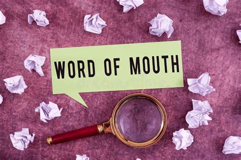 Hand Writing Sign Word Of Mouth Word For Oral Spreading Of Information