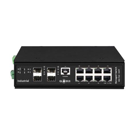 8 Port Industrial Gigabit Ethernet Poe Switch With 4 Sfp Uplink Port Managed Layer 2