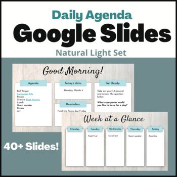 Daily Agenda Google Slides Template Natural Light Set By Alight Resources