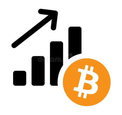 Bitcoin Price Increase Icon Decentralized Digital Currency Stock