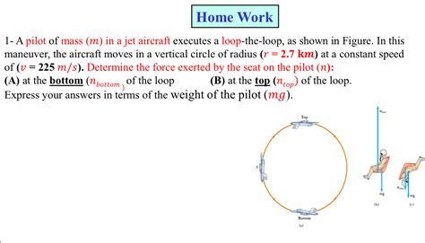 Solved 1 A Pilot Of Mass M In A Jet Aircraft Executes A