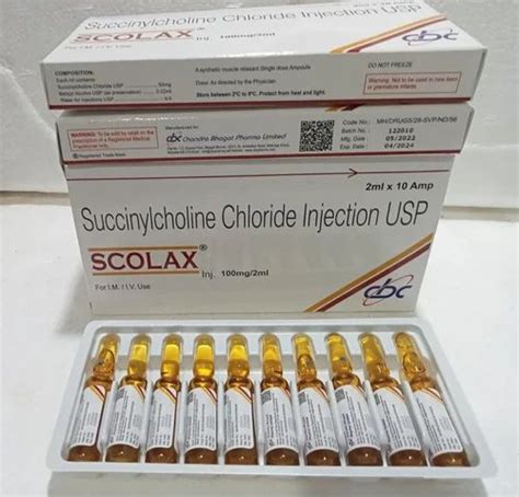 Succinylcholine Suxamethonium Chloride 100mg 2ml Injection Scolax At Best Price In New Delhi