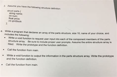 solved 3 assume you have the following structure
