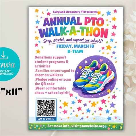 Walk A Thon Flyer Etsy