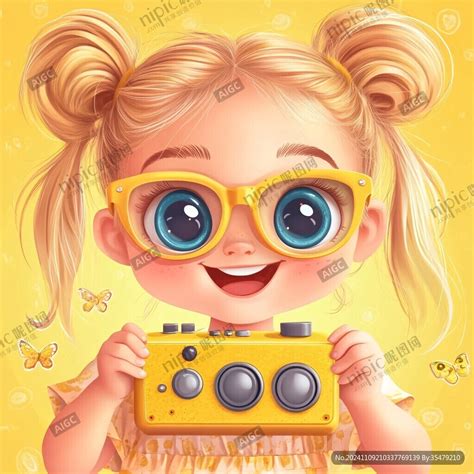 ai创作图小女孩儿插 甜美卡通女孩照片 儿插人物插画 眼镜女孩插画 戴眼镜女孩插画 小女孩头像插画 聪慧的小女孩插画 插画人物戴眼镜女孩 戴