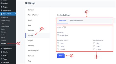Invoice Setting Propovoice CRM