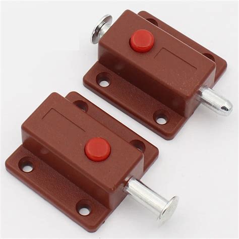 스프링 하중 자동 도어 볼트 래치 잠금 장치 창 캐비닛 푸시 버튼 2 개 Aliexpress