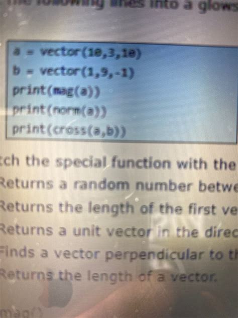 solved put the following lines into a glowscript script and