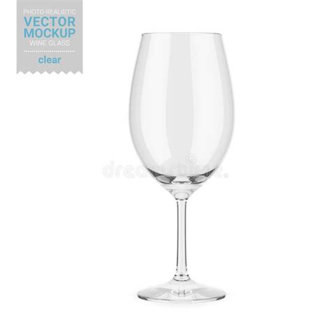 Empty Clear Wine Glass Template Vector Mockup Stock Illustration