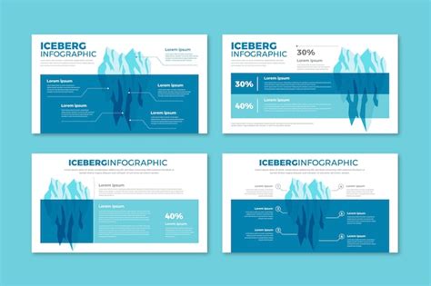 빙산 인포 그래픽 무료 벡터